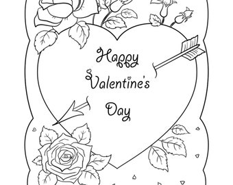 Valentine's Day Coloring Page, I Love You, Fun Coloring Page, Valentine ...