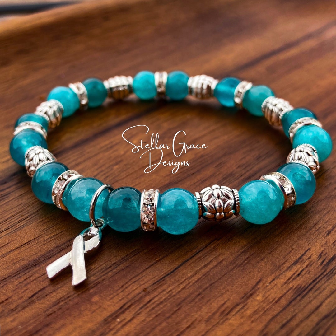 Teal Awareness Bracelet| Cervical & Ovarian Cancers, Scleroderma ...