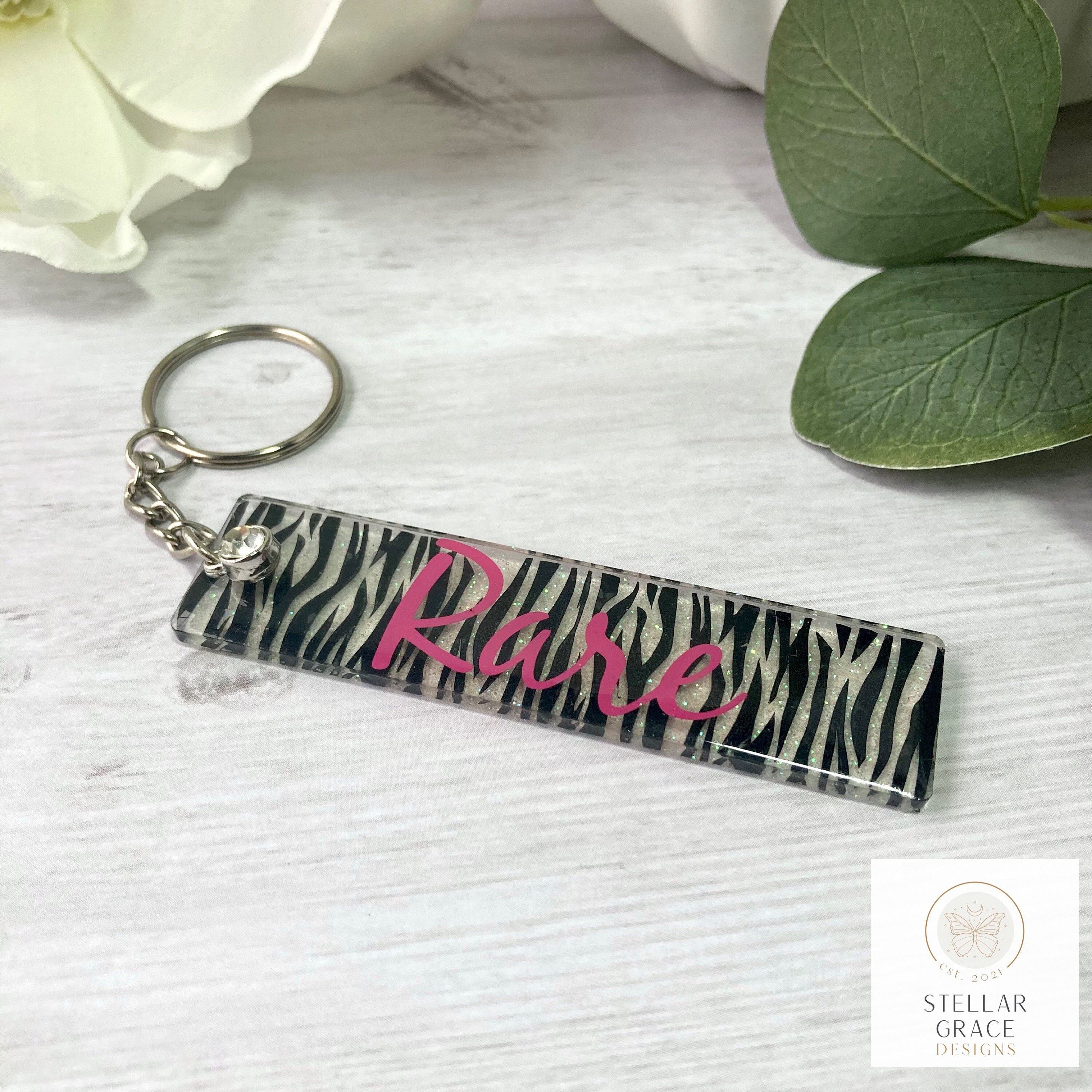 Rare Disease Awareness Zebra Keychain in Pink Ehlers Danlos - Etsy