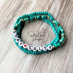 Stay Salty POTS Awareness Stretchy Stacking Bracelets | Set of Three ...