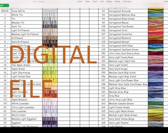 Printable DMC Box Chart PDF Download - Etsy