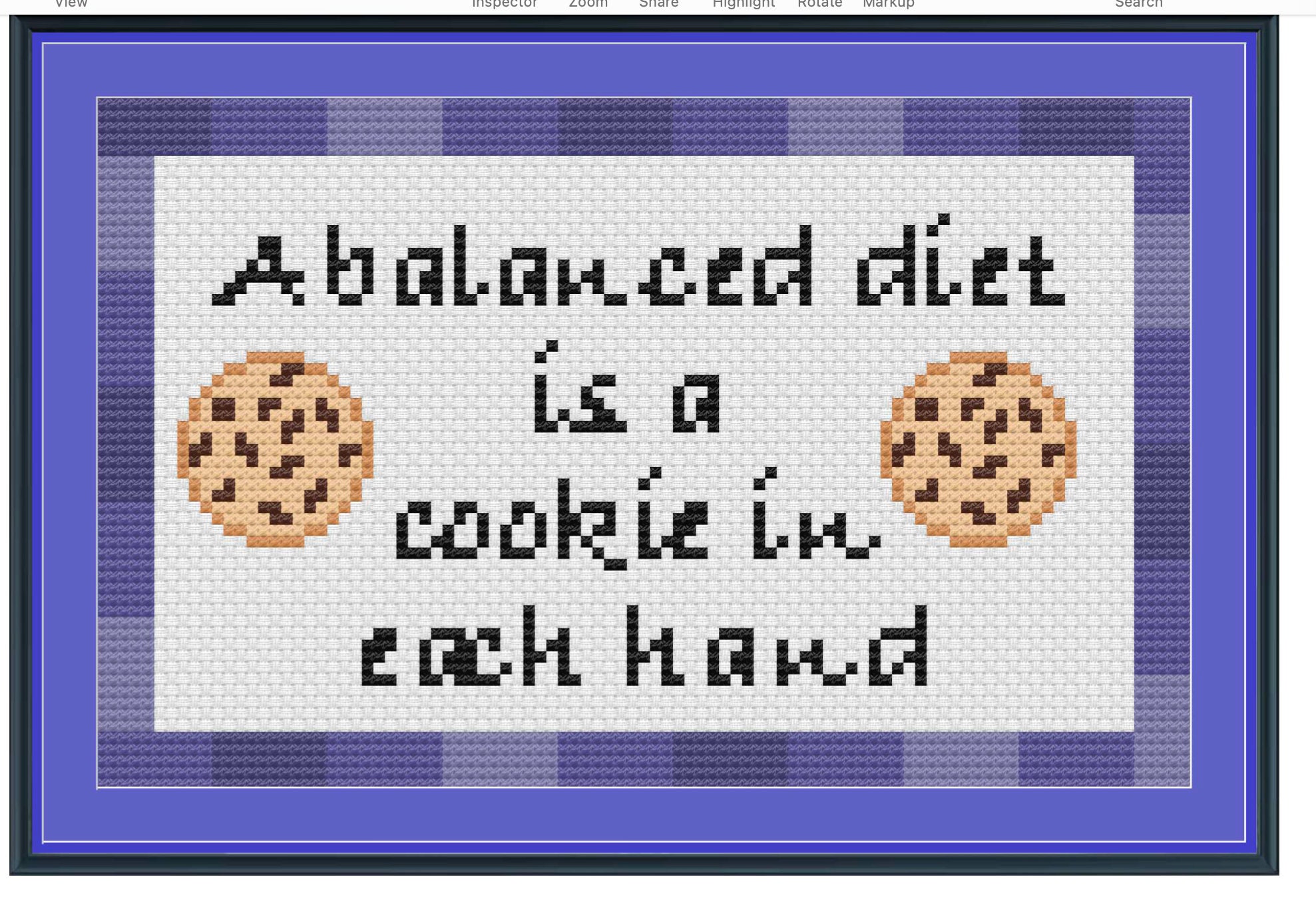 A Balanced Diet is a Cookie in Each Hand Cross Stitch Pattern - Etsy