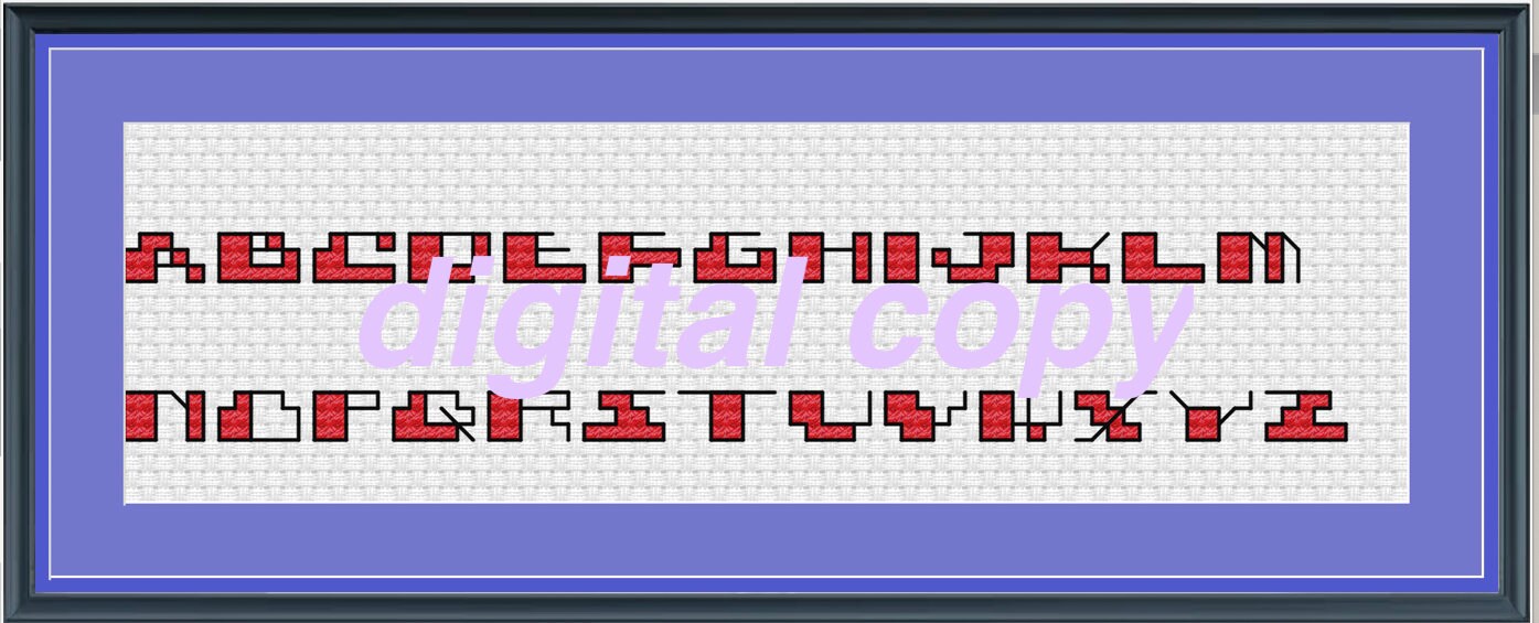 Small Block Uppercase Letters Alphabet Cross Stitch Embroidery - Etsy