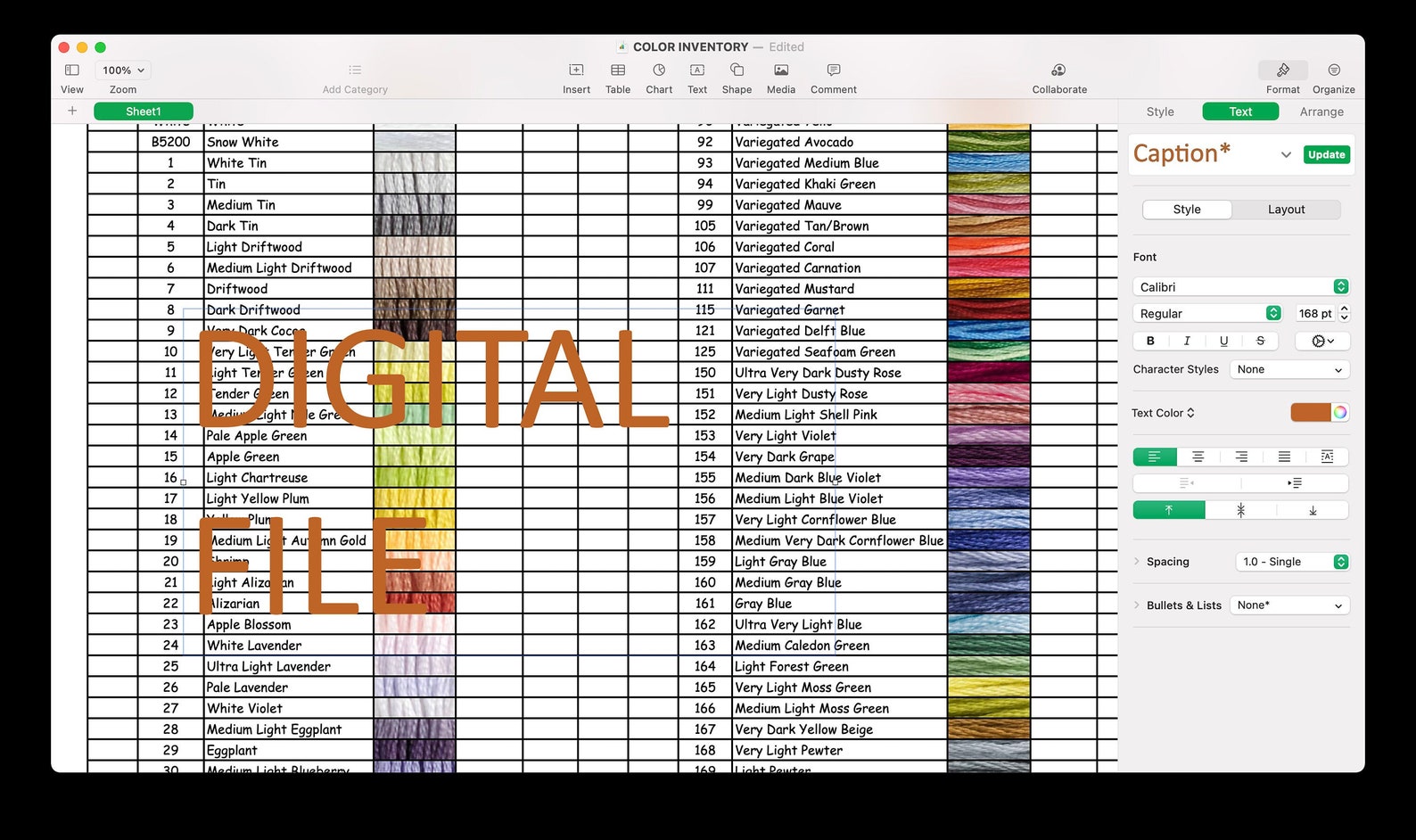 UPDATED!!!!DMC Color Inventory Tracker... - Etsy
