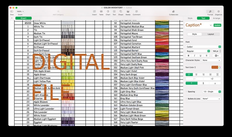 UPDATED!!!!DMC Color Inventory Tracker... - Etsy