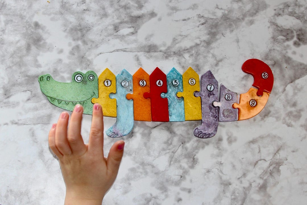 Alligator Number Learning Puzzle Kids Learning Toddler Gifts Toddler ...