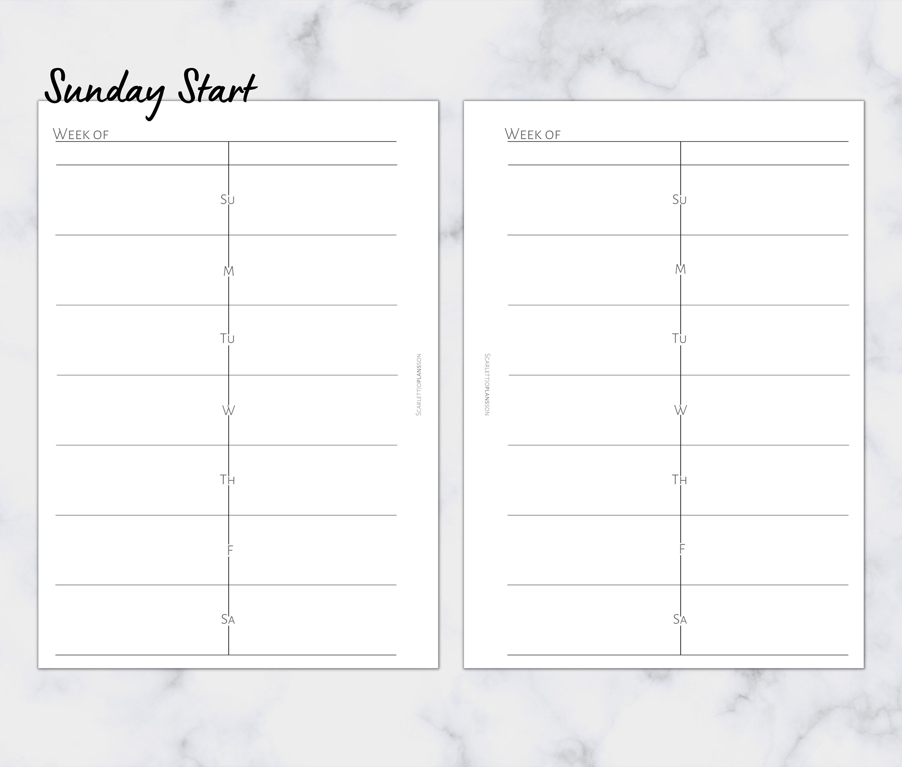 Pocket Split Subject Weekly Insert | Printable Planner Insert | Pocket ...
