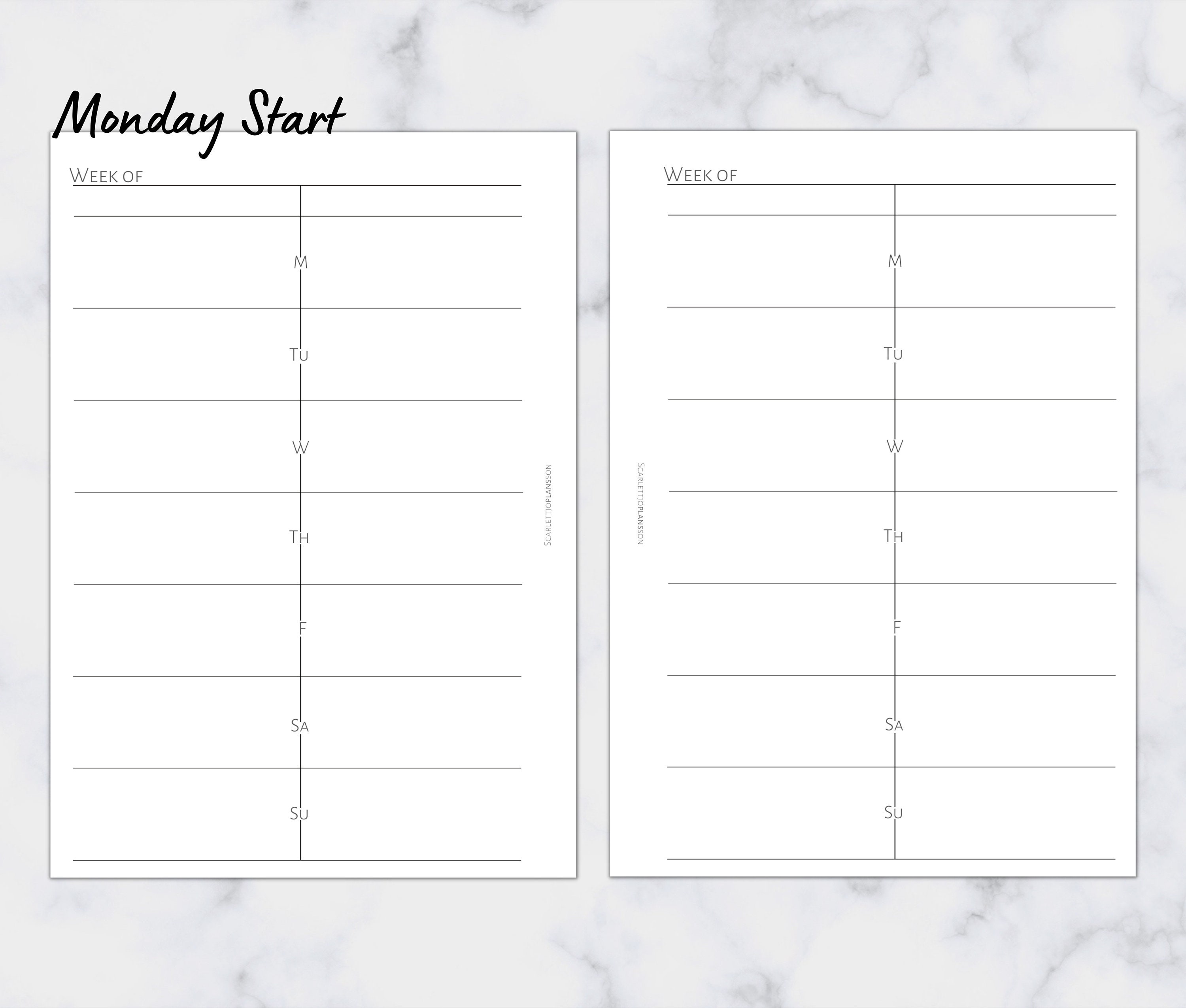 Pocket Split Subject Weekly Insert | Printable Planner Insert | Pocket ...