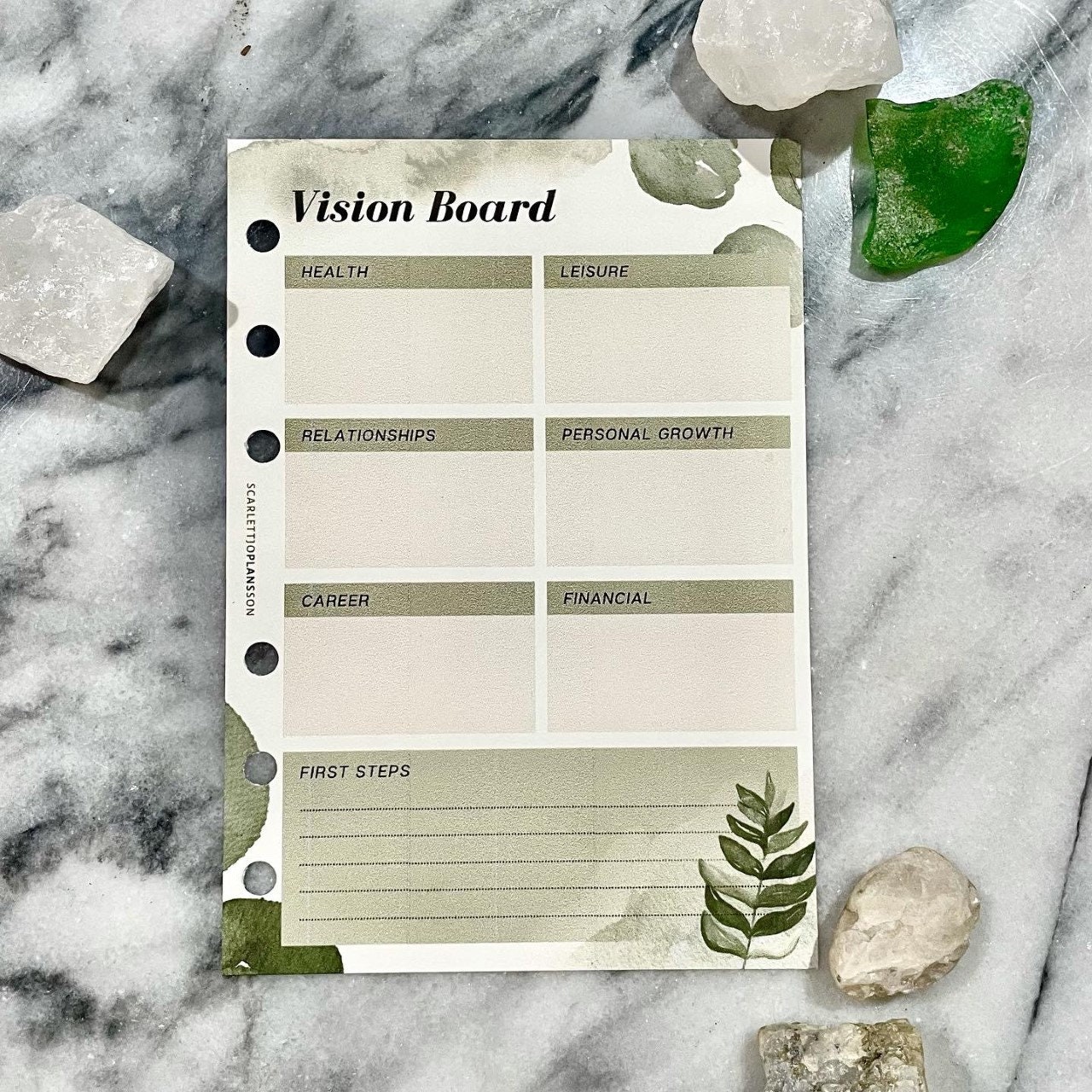 Pocket Vision Board | Printable Planner Insert | Pocket Size | 6 Ring ...