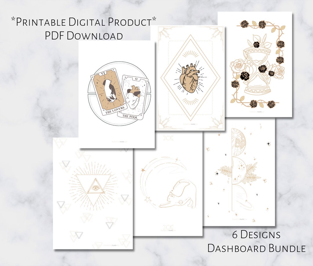 A5 Mystic Minimal Dashboard Bundle | Printable Planner Dashboard | A5 ...