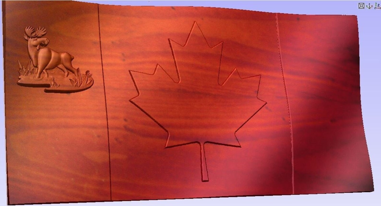 3D Waving Canada Flag Template With Moose Stl File Download. for CNC ...