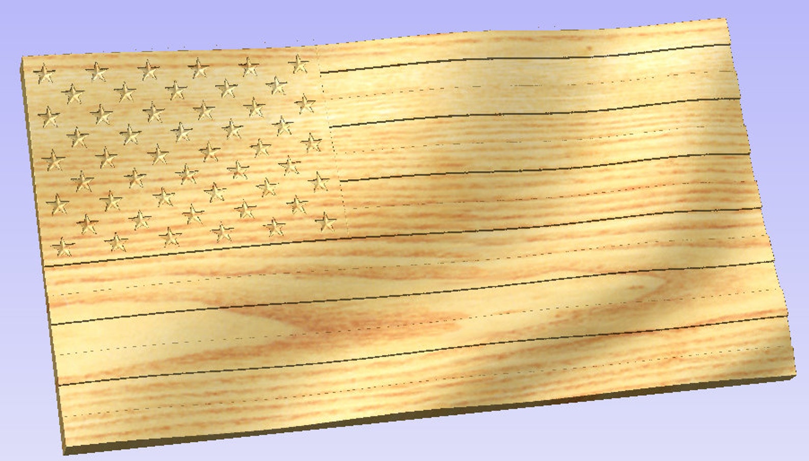 Wavy American Flag STL 3D. 2 Stl Files for Download, CNC STL, American ...