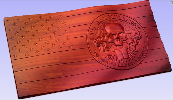Wavy 2nd Amendment American Flag STL 3D. Stl File for | Etsy