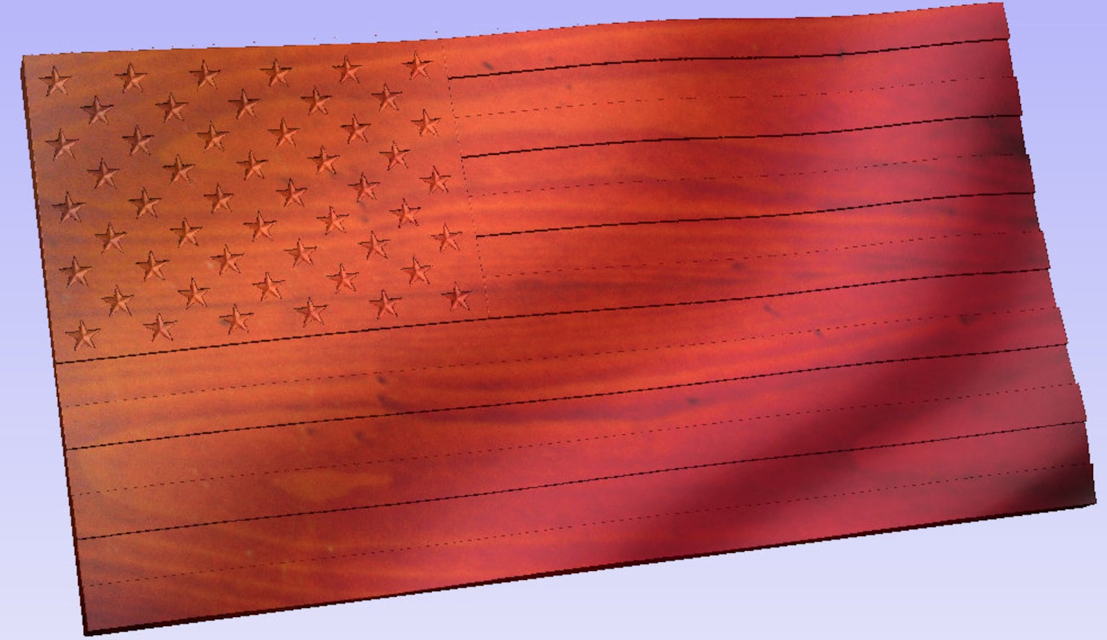 Wavy American Flag STL 3D. 2 Stl Files for Download, CNC STL, American ...