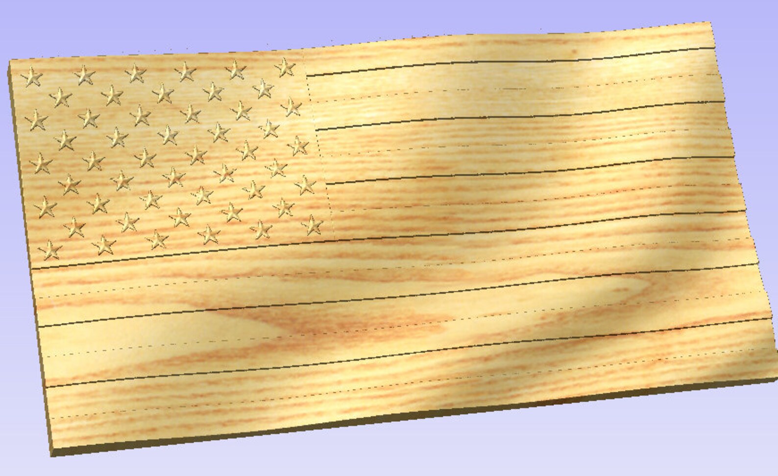 Wavy American Flag STL 3D. 2 Stl Files for Download, CNC STL, American ...