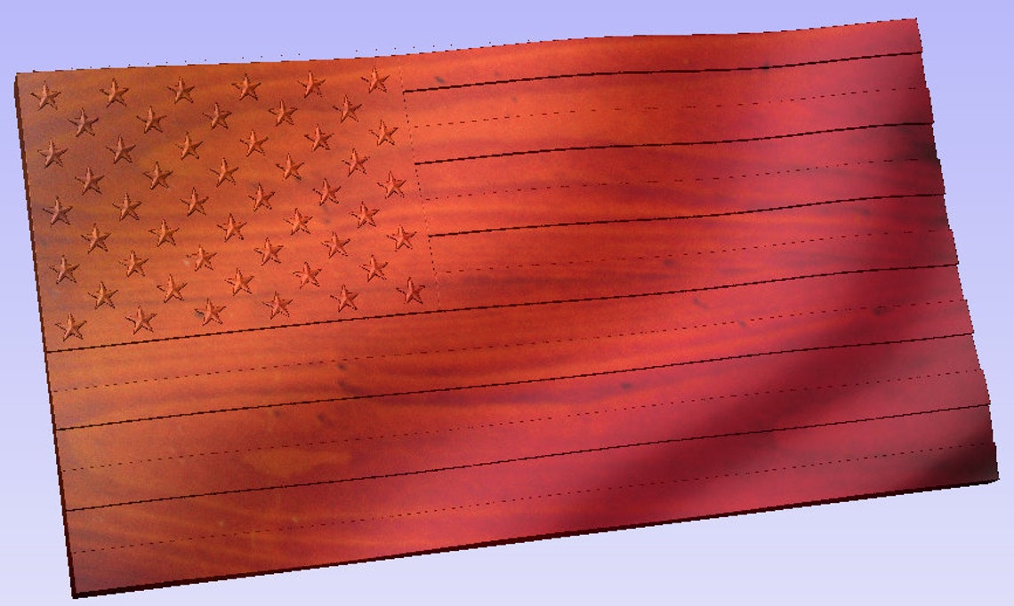 Wavy American Flag STL 3D. 2 Stl Files for Download, CNC STL, American ...