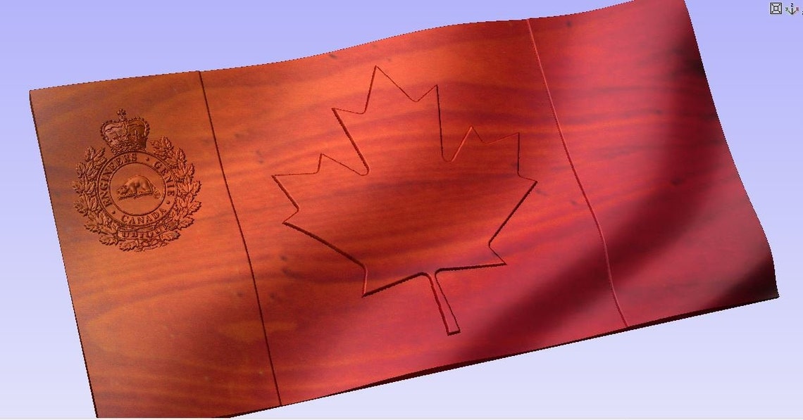 Wavy Canadian Flag With Royal Canadian Engineer Badge Stl File Download ...
