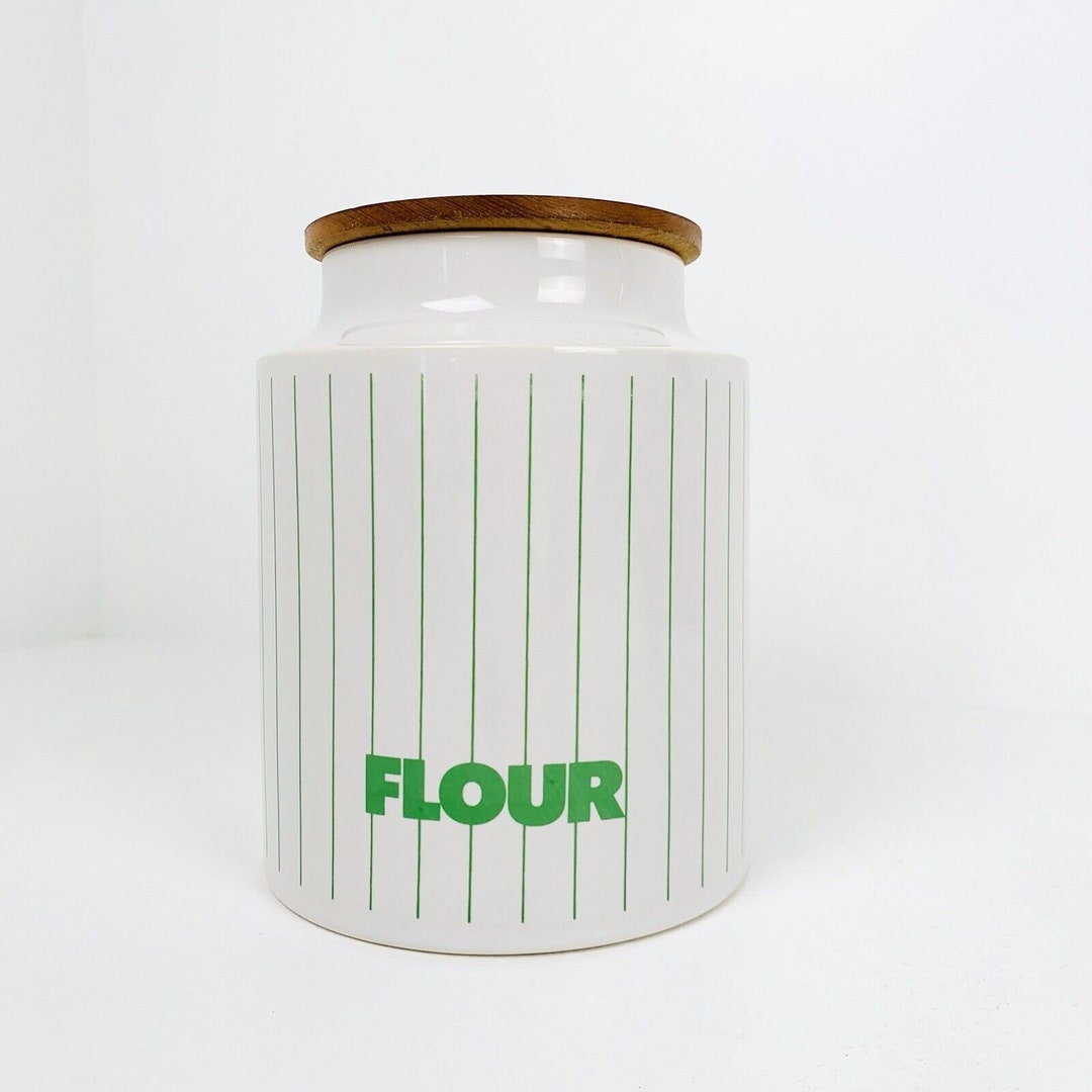 Vintage Hornsea Large Flour Barrel Jar Green Stripe 1970s - Etsy
