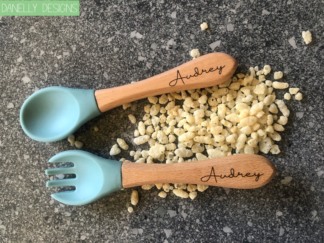 Personalised Laser Engraved Baby Cutlery Set Custom Childrens Baby ...