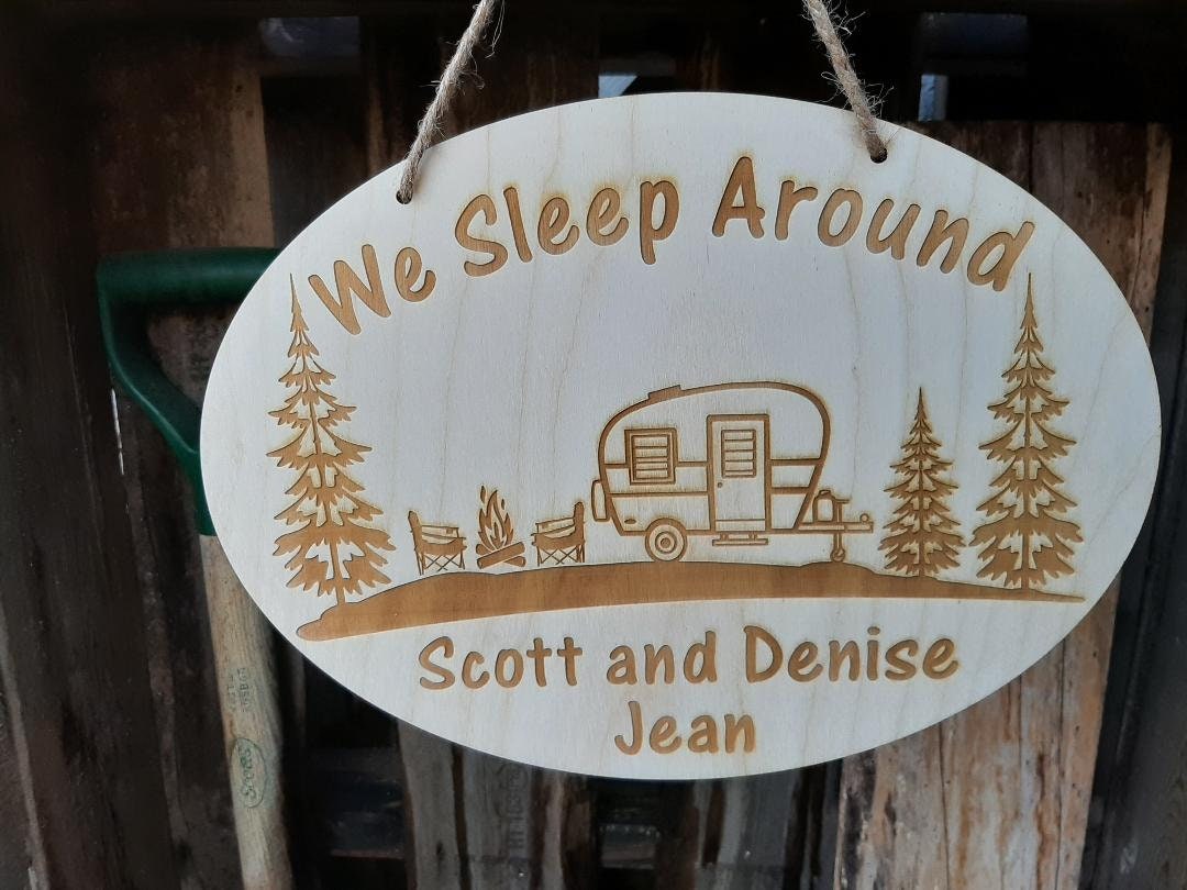 We Sleep Around Camp Sign Svg, Dfx, Ai, Esp, Digital Download, Laser ...