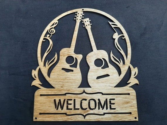 Welcome Sign With Guitar Graphic Digital Download. Svg Dfx | Etsy