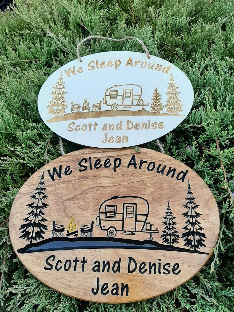 We Sleep Around Camp Sign Svg, Dfx, Ai, Esp, Digital Download, Laser ...