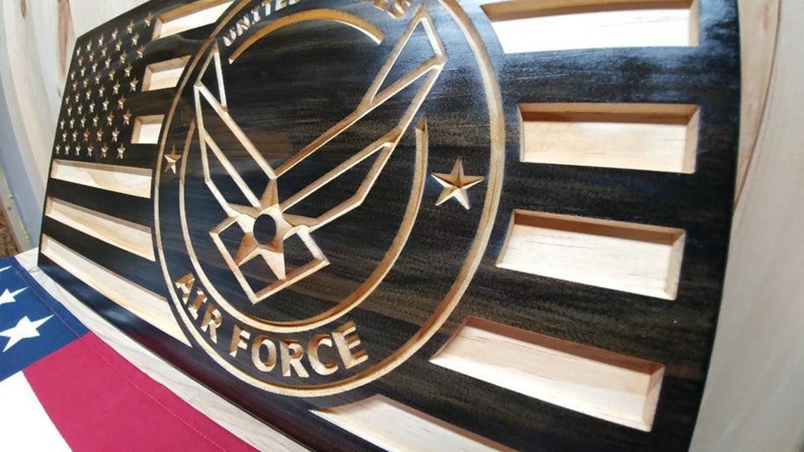 US Air Force Flag Svg, SVG File, Air Force Laser Cut File, Glow Forge ...