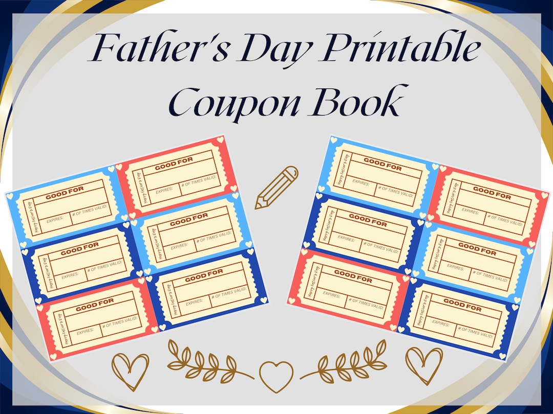 Father's Day Gift | Printable Coupon Book for Customization - Etsy