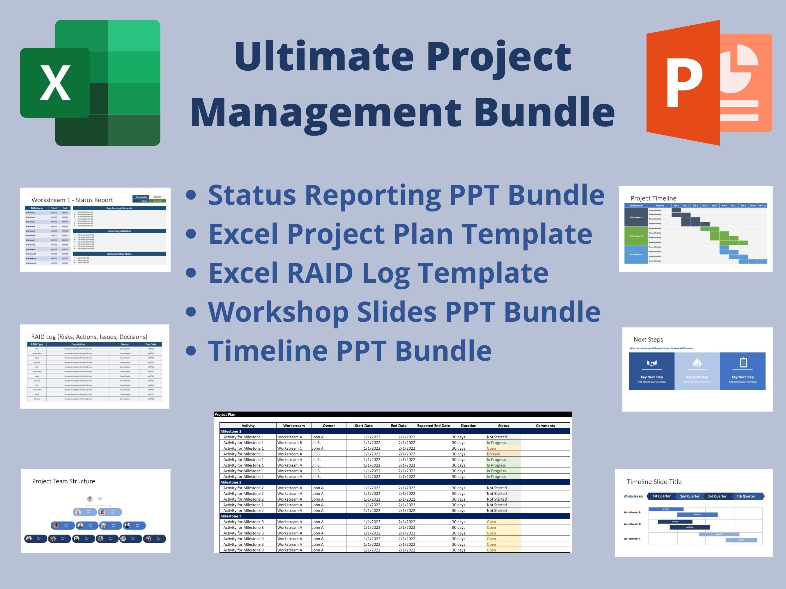 Ultimate Project Management Powerpoint and Excel Bundle - Etsy