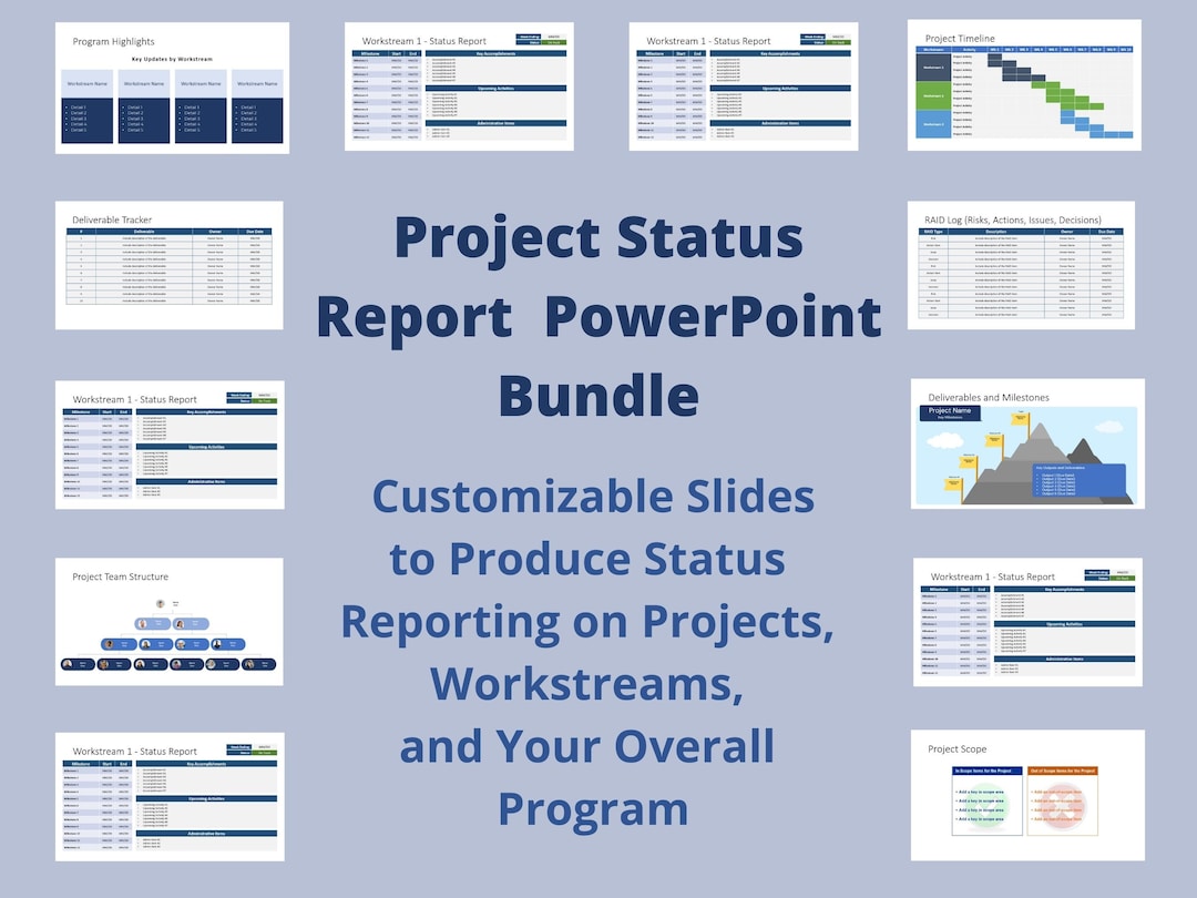 Customizable Project Status Report Deck Template - Etsy