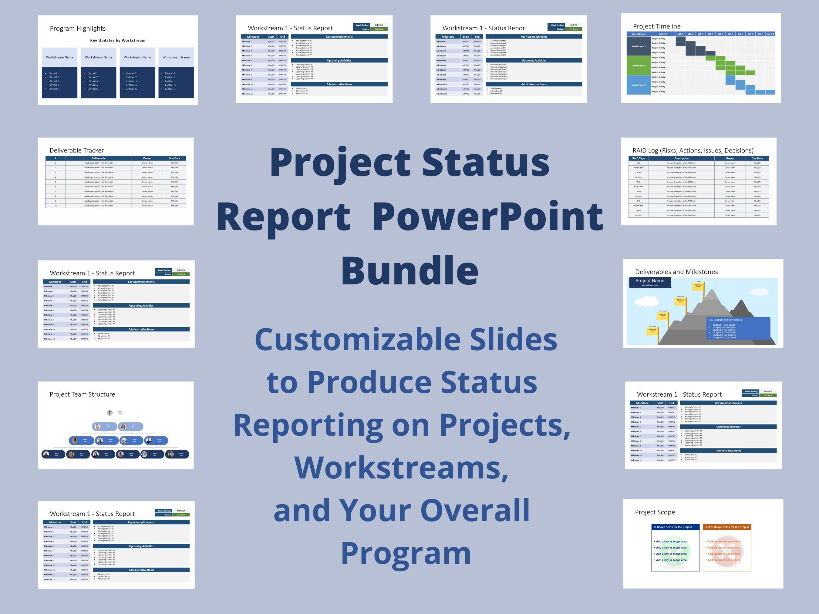 Project Status Dashboard Template Powerpoint