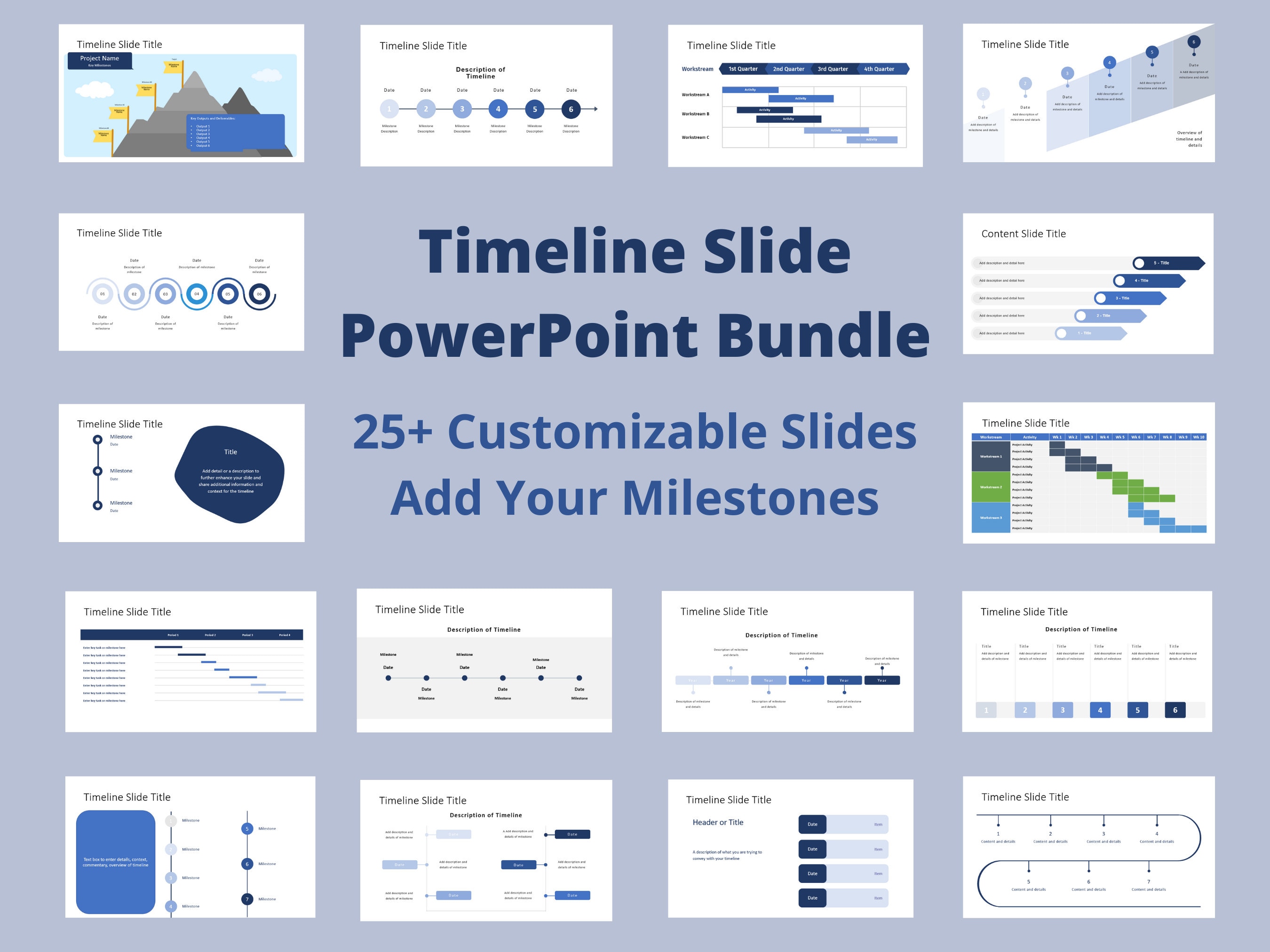 Timeline Powerpoint Slide Bundle - Etsy