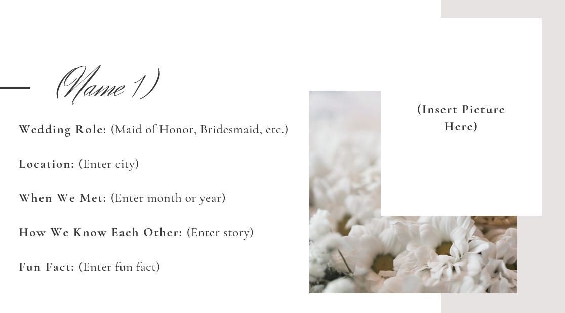 Customizable Wedding Party Introduction Powerpoint - Etsy