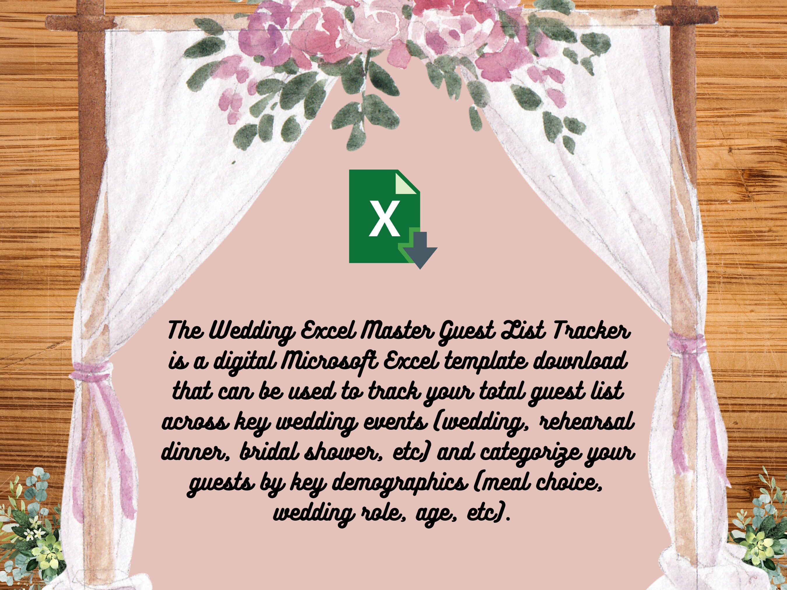 Wedding Excel Master Guest List Template - Etsy