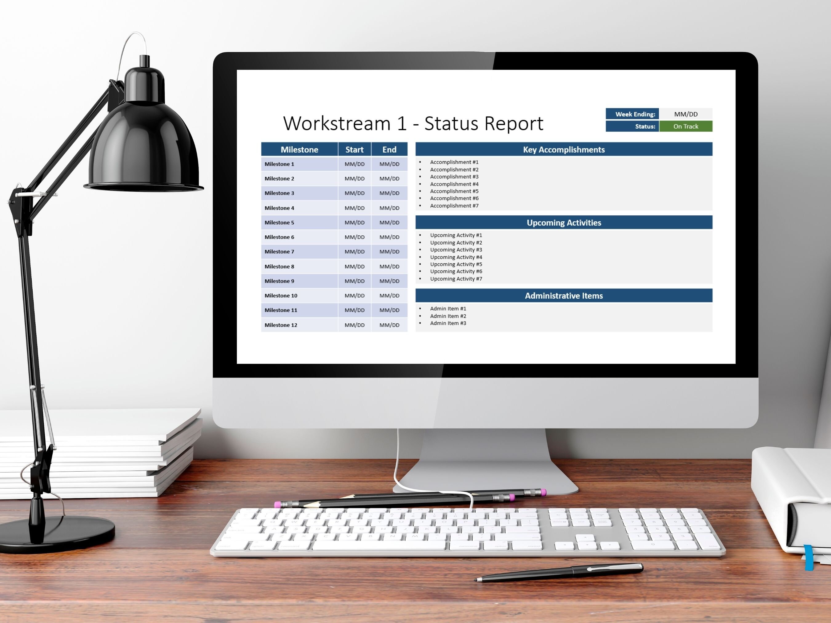 Customizable Project Status Report Deck Template - Etsy
