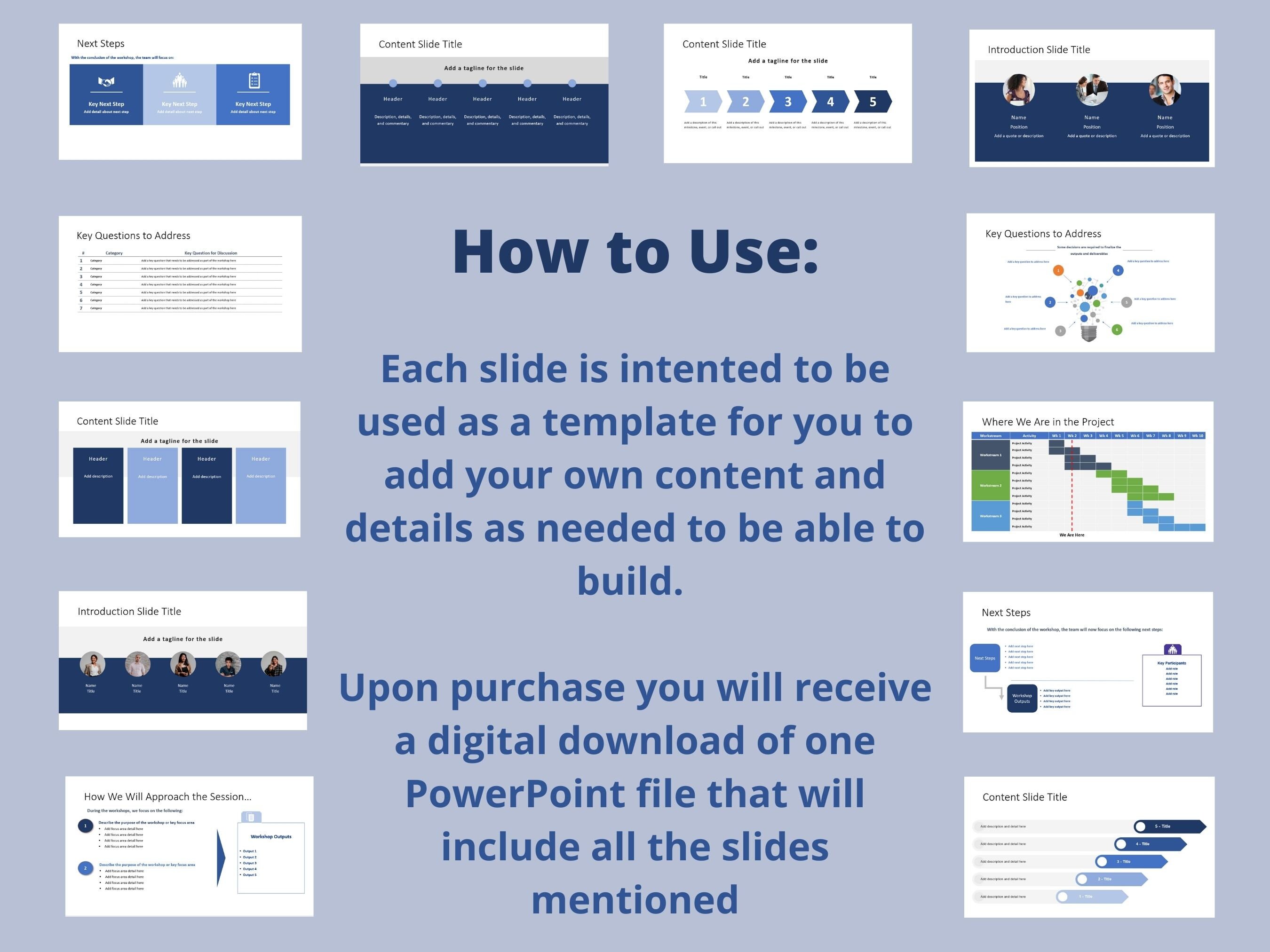 Workshop Powerpoint Slide Bundle - Etsy