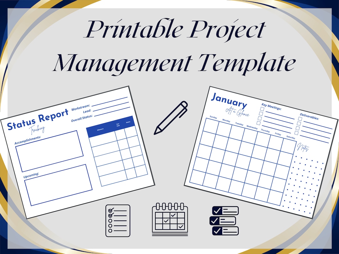 Project Management Printable Template - Etsy