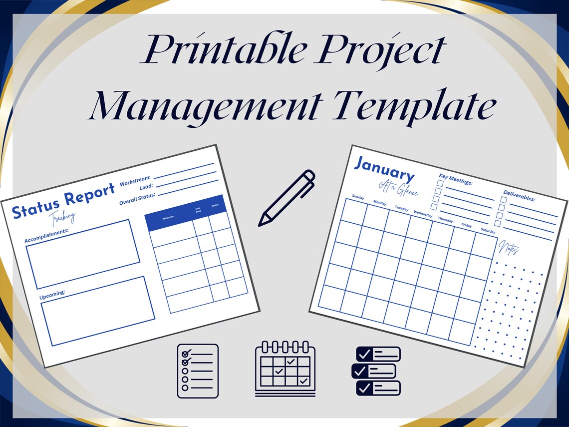 Project Management Printable Template - Etsy