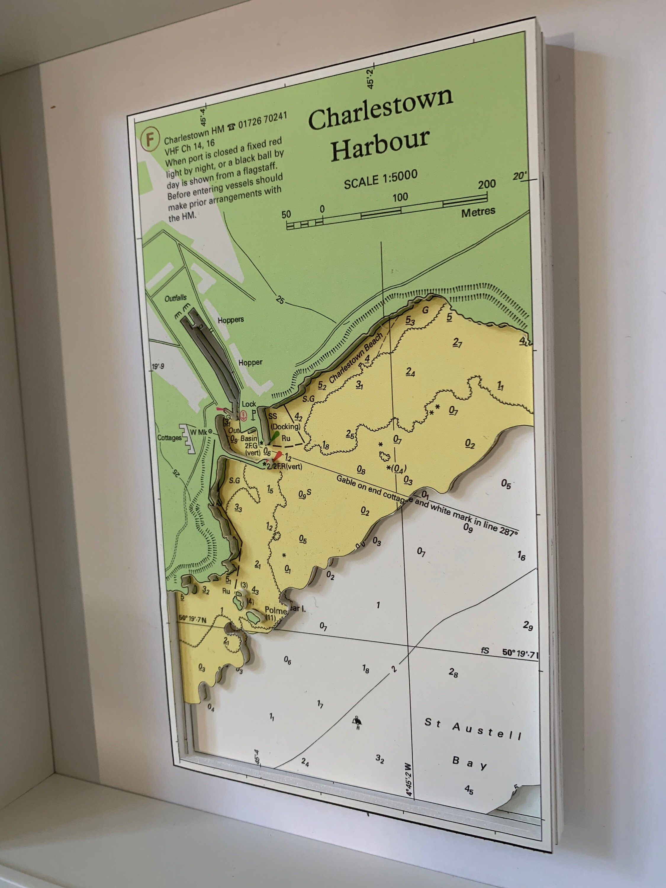 3D Nautical Chart Pictures Charlestown Harbour, Cornwall - Etsy