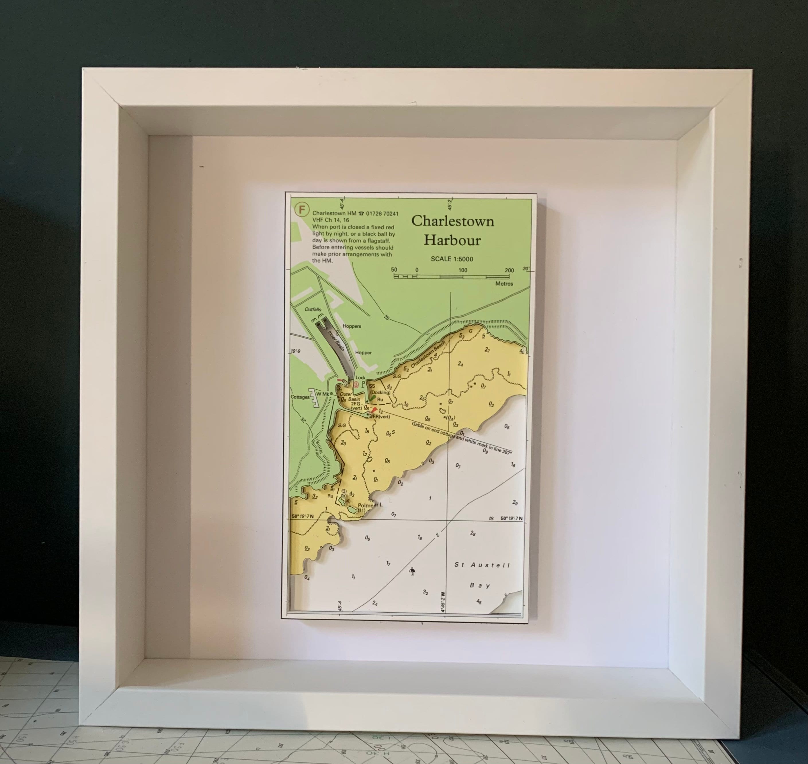 3D Nautical Chart Pictures Charlestown Harbour, Cornwall - Etsy