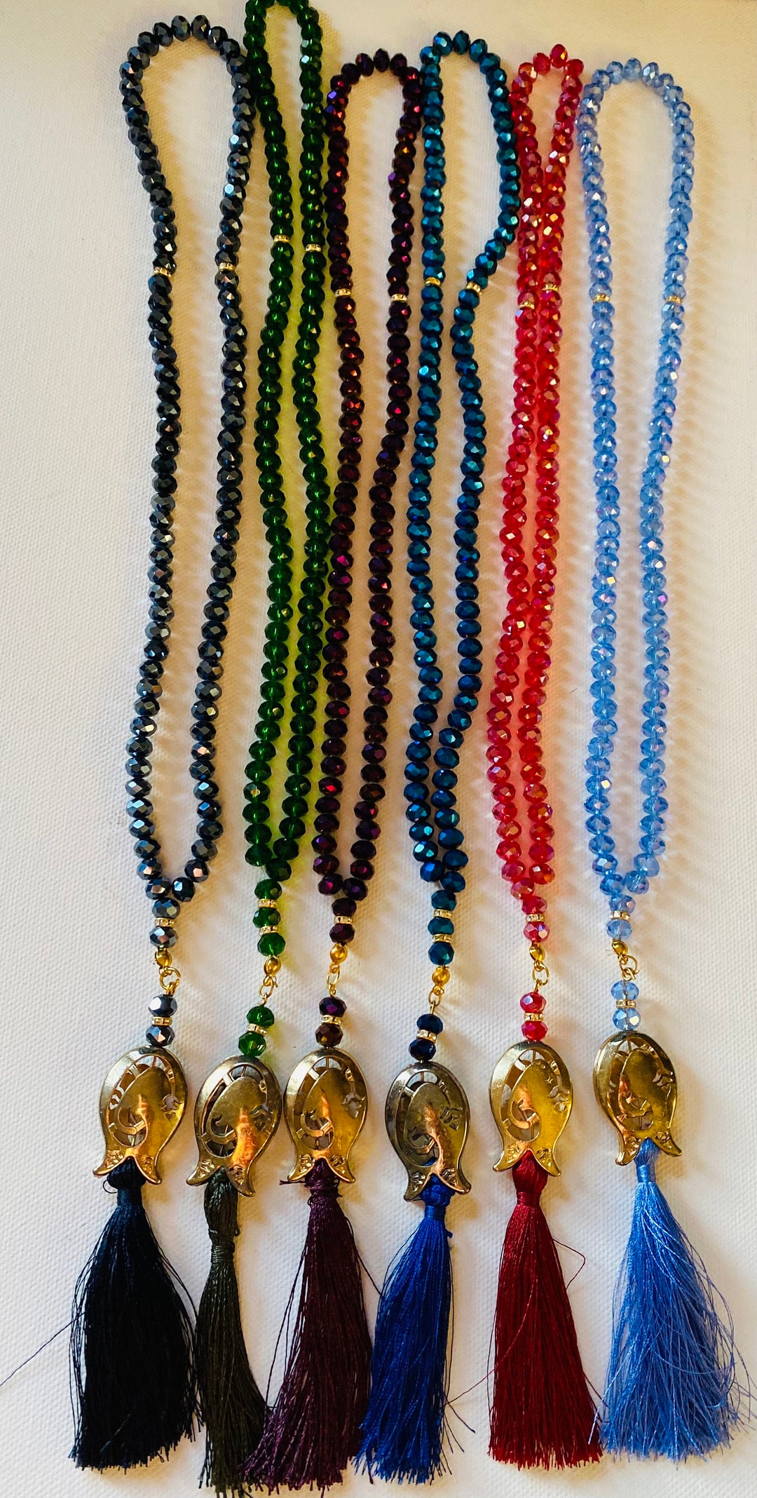 Blue Crystal Tasbih: Gold Swarovski Islamic Prayer Beads - Etsy