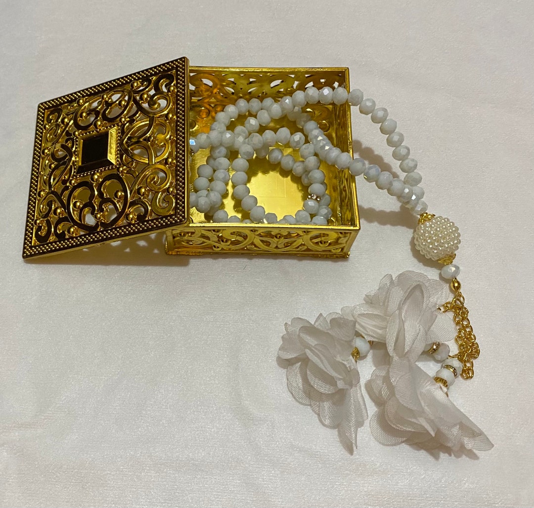 Crystal Bead Tasbih Tasbeeh Islamic Prayer.gold Swarovski Stone Between ...