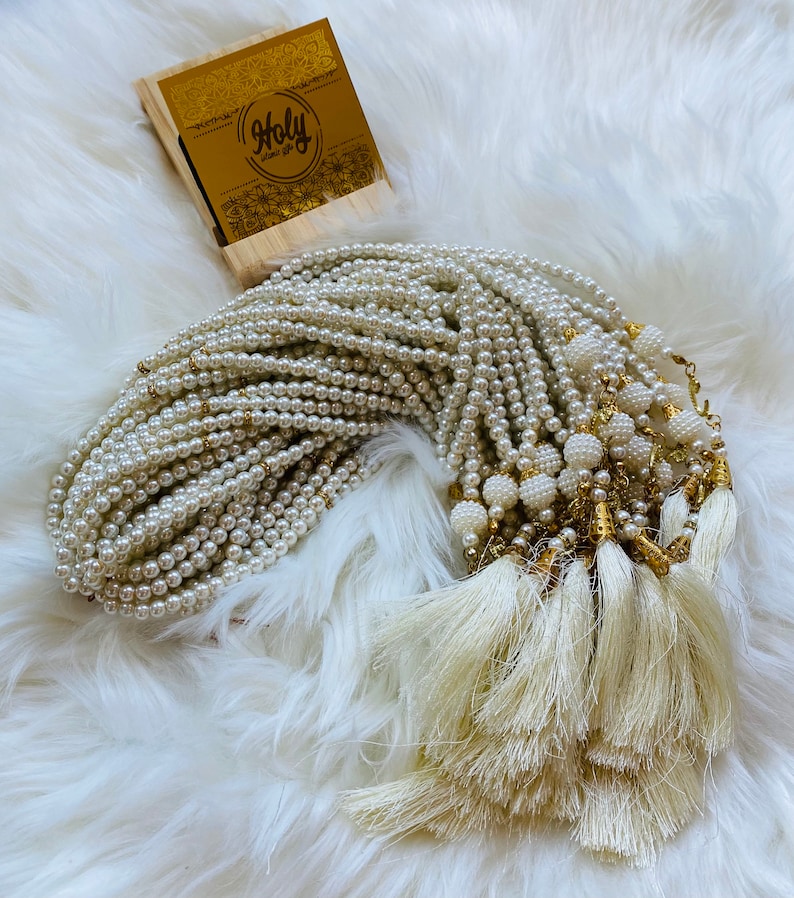 White Pearl 99 Tasbeehs Bead Tasbih Tasbeeh Islamic - Etsy UK