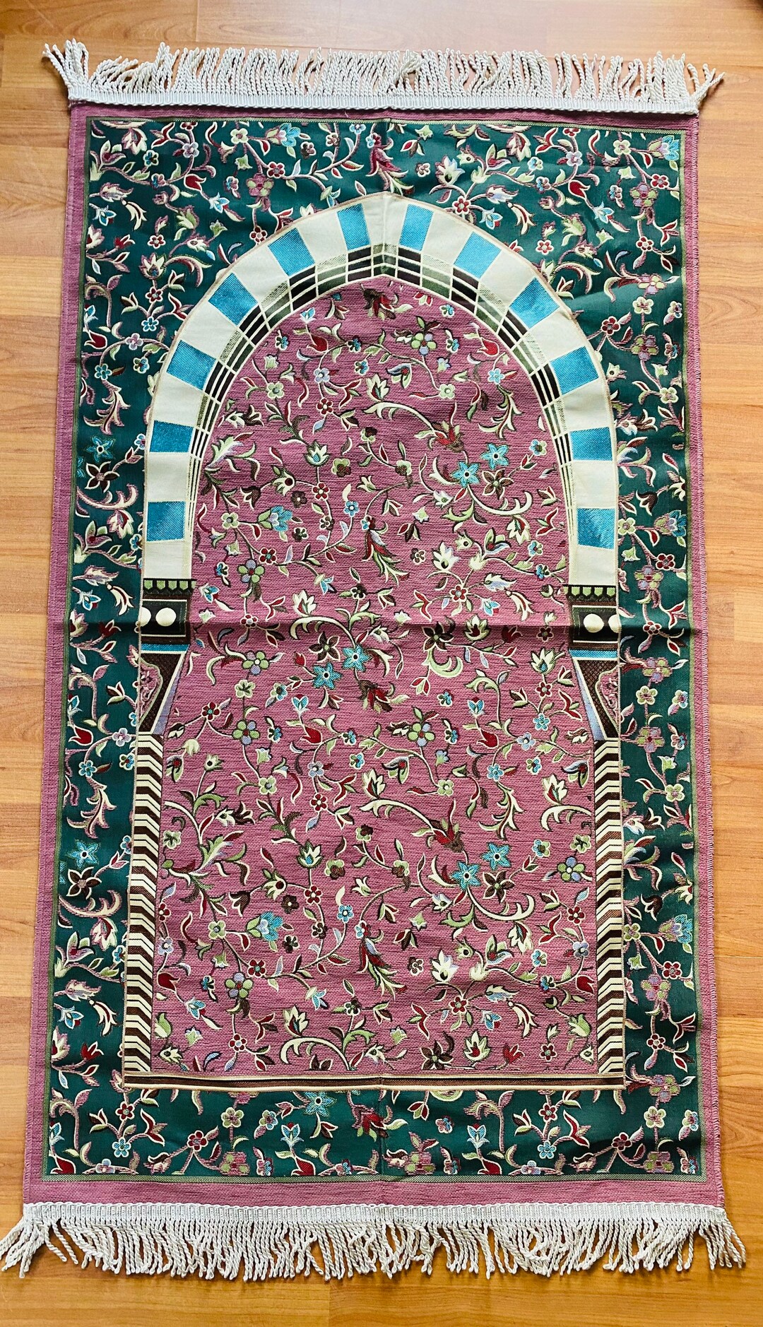 Luxury Jacquard Prayer Mat: Embossed Floral Sejadah, Islamic Gift - Etsy