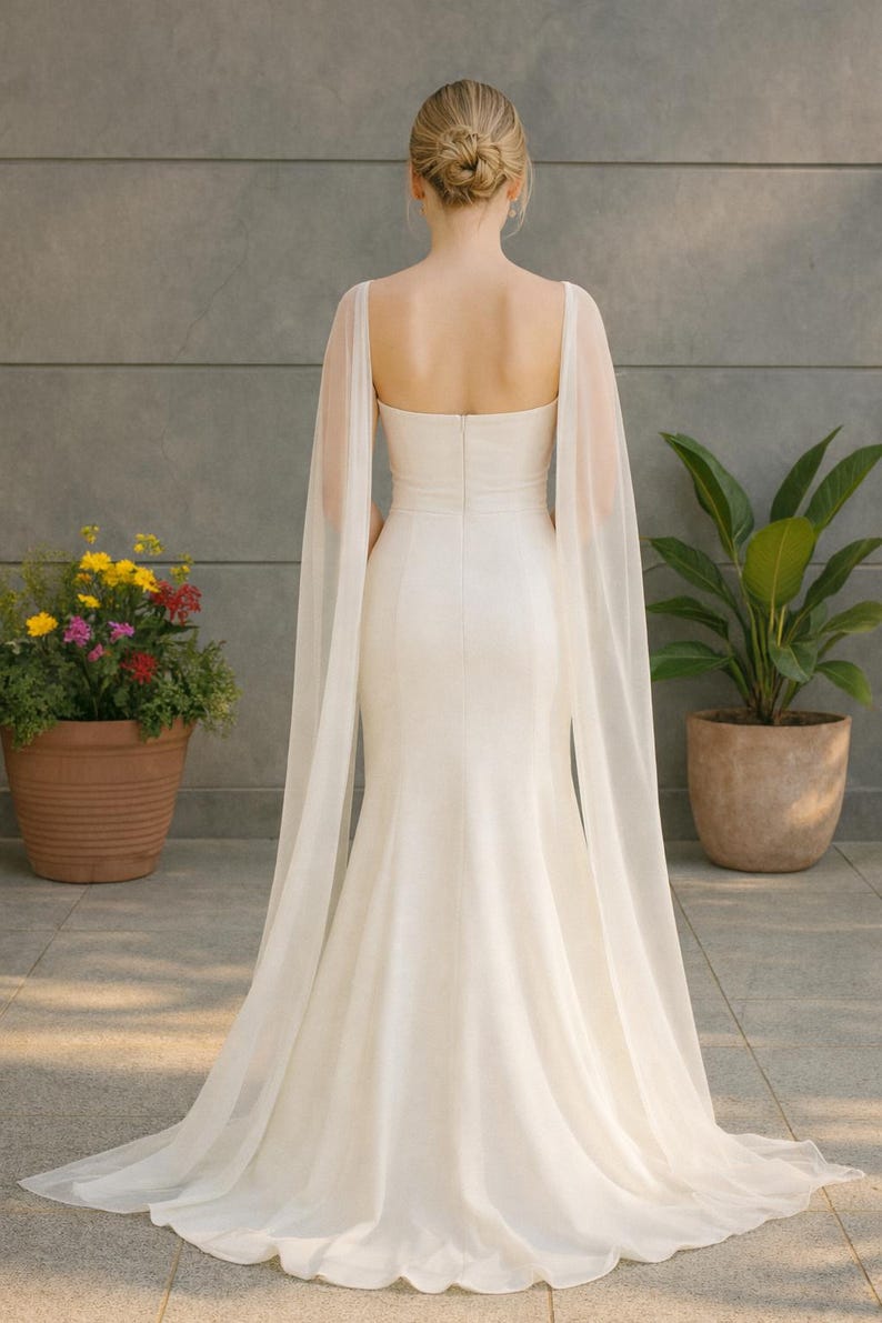 Bridal Scarf: Shoulder Wedding Shawl Wrap Ivory Chiffon Veil Zen - Etsy