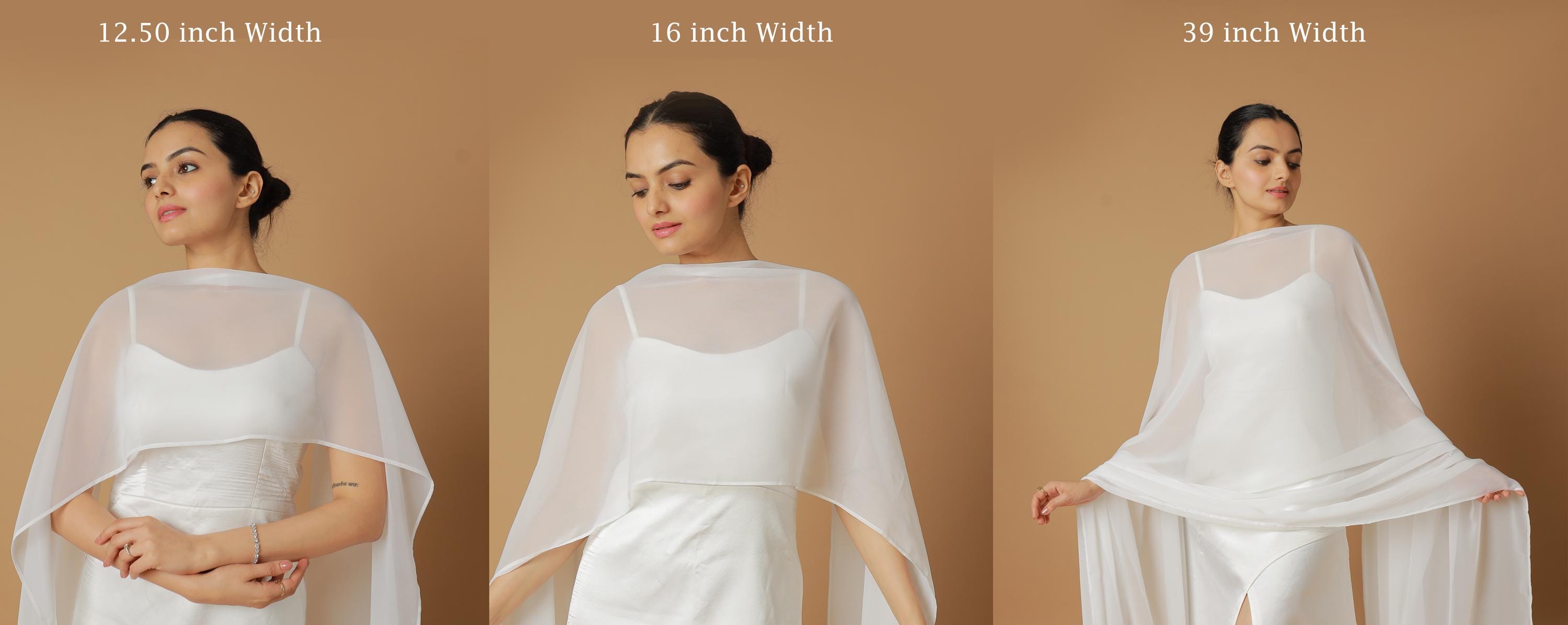 Bridal Scarf: Shoulder Wedding Shawl Wrap Ivory Chiffon Veil Zen - Etsy
