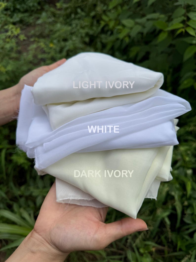 Chiffon Fabric Swatches - White , Light Ivory and Dark Ivory - Etsy