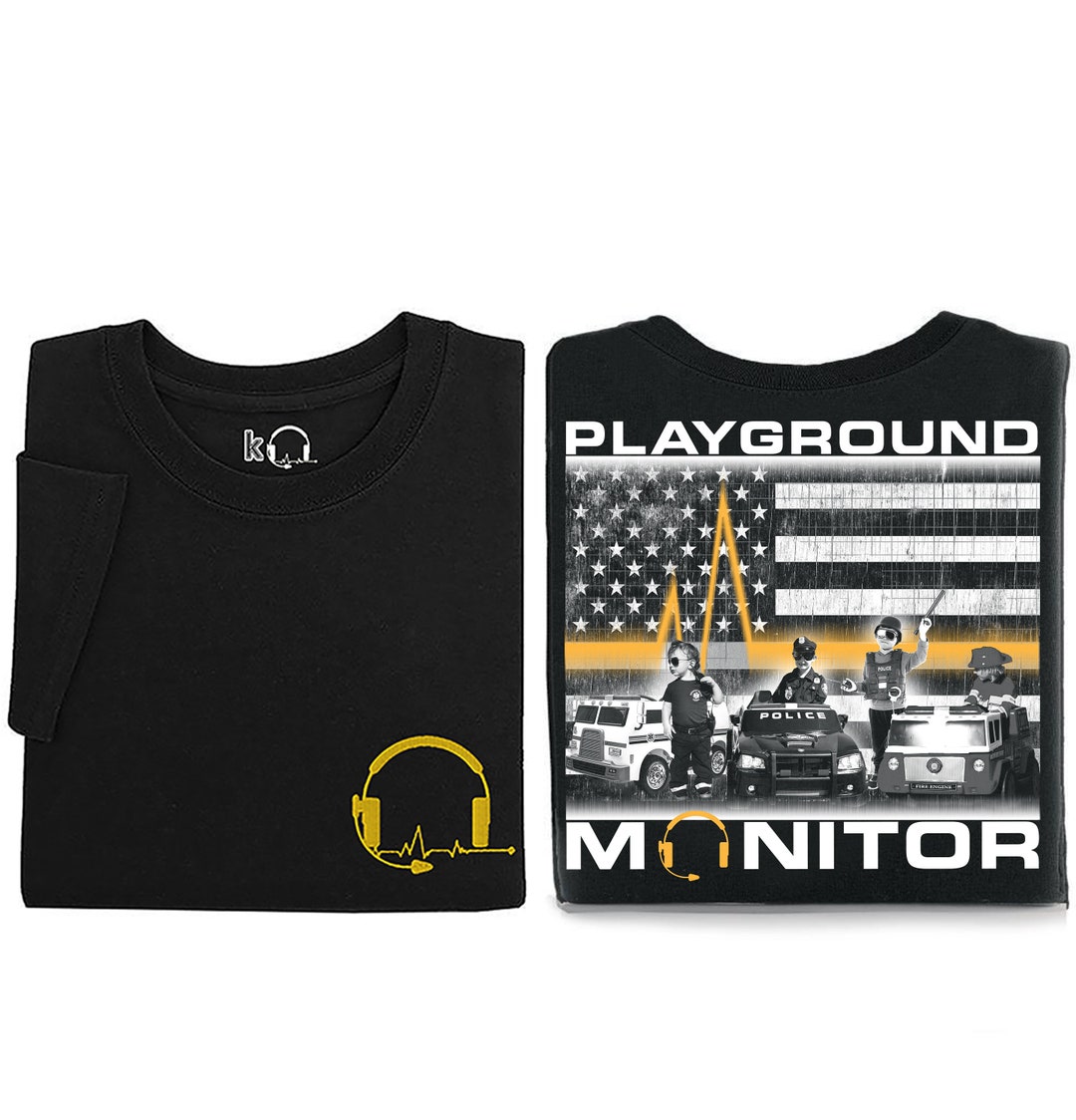 EMBROIDERED Playground Monitor EMT Hoodie, Dispatcher Hoodie, Gold Line ...