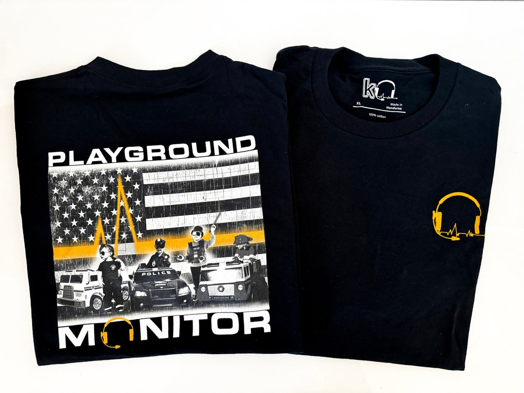 EMBROIDERED Playground Monitor EMT Hoodie, Dispatcher Hoodie, Gold Line ...