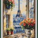 Paris Window View Cross Stitch Pattern: Eiffel Tower Home Decor (PDF ...